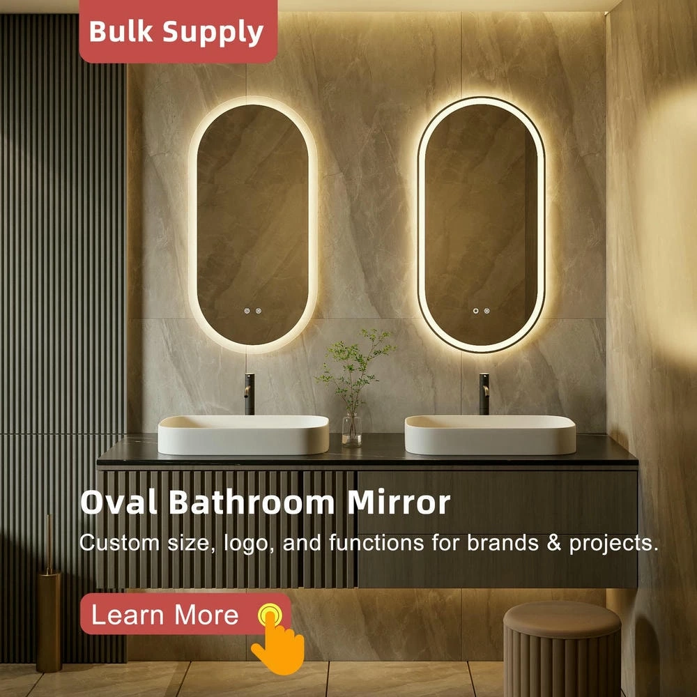 Customizable Led Oval Bathroom Mirror With Light - JYD Mirror