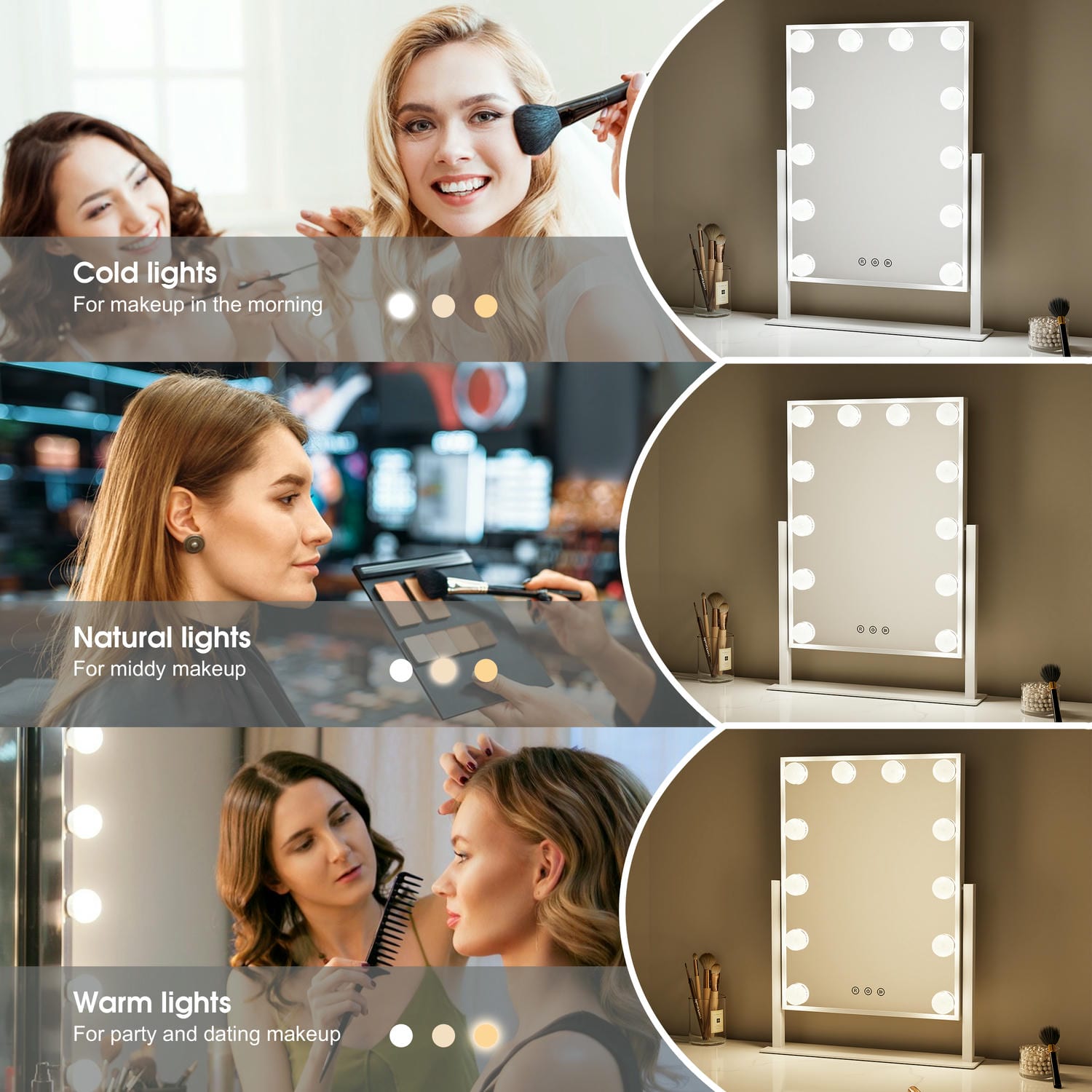DP330 Hollywood Vanity Mirror with LED Lights - JYD Mirror